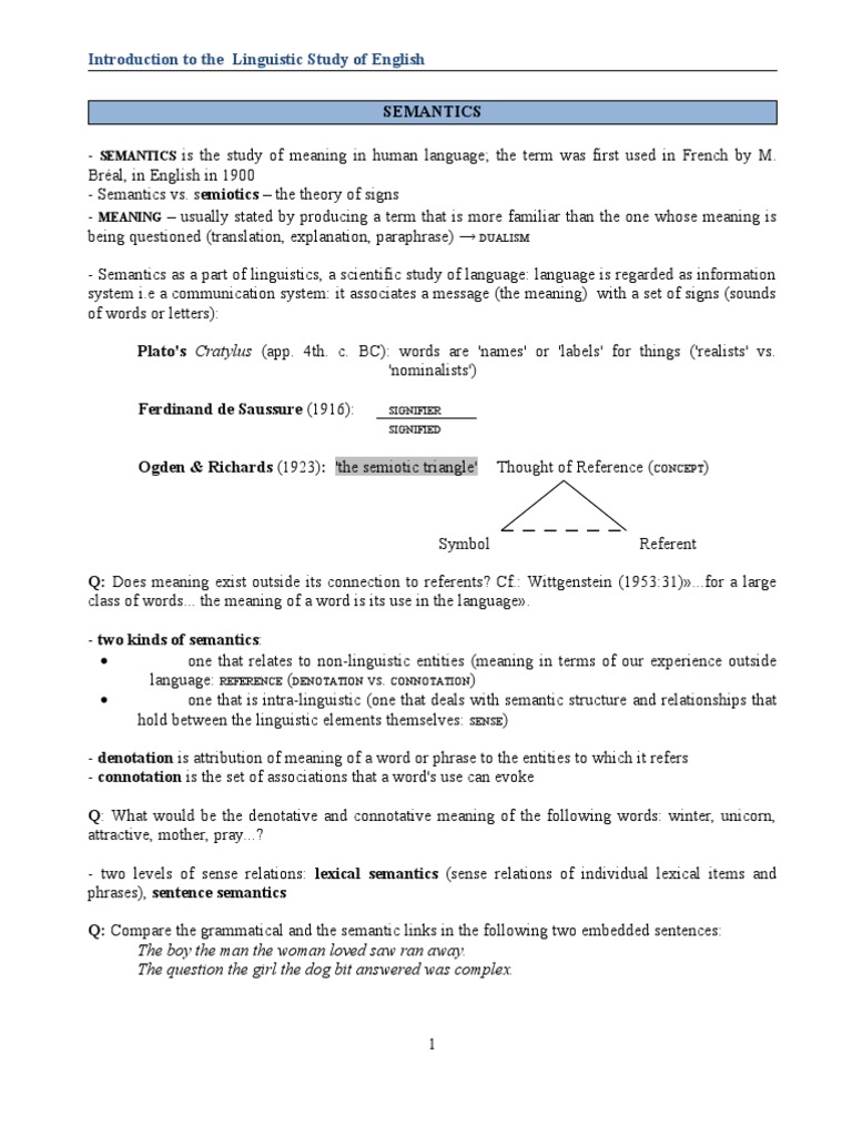 Semantics | PDF | Semantics | Lexical Semantics