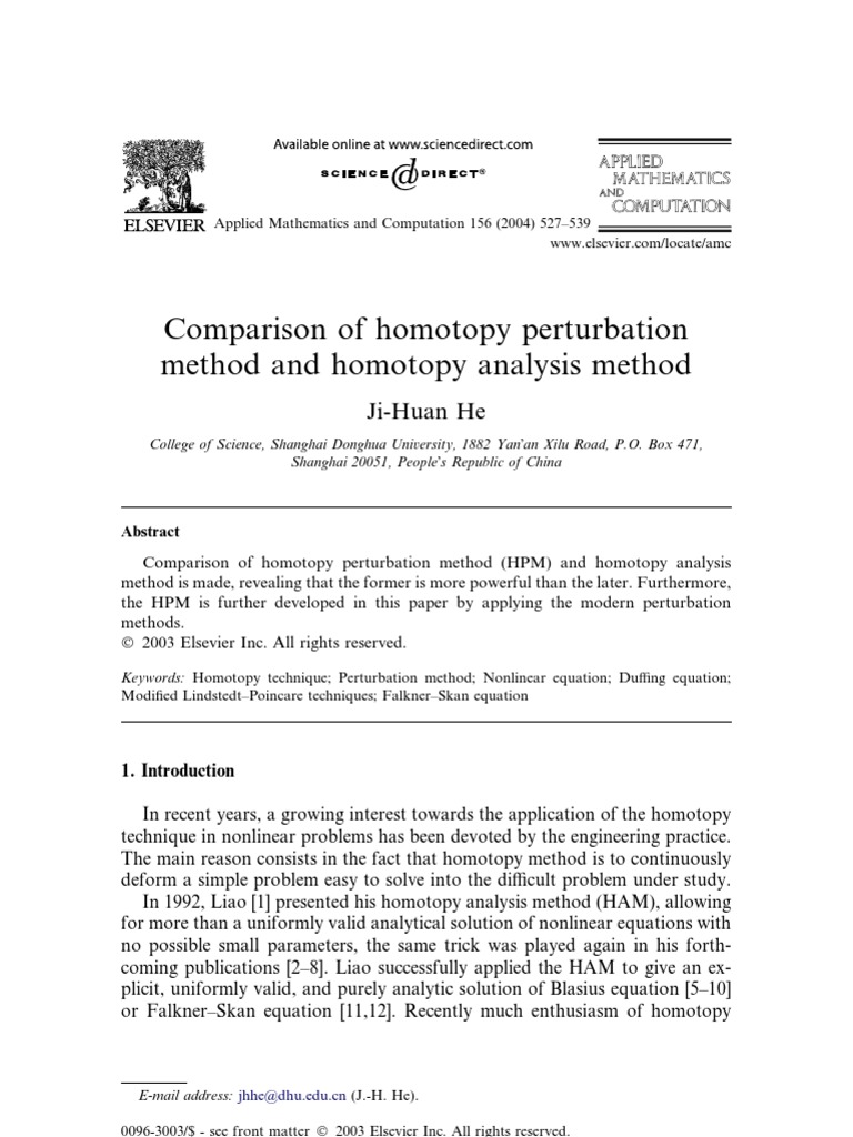 Homotopy Pdf Perturbation Theory Nonlinear System