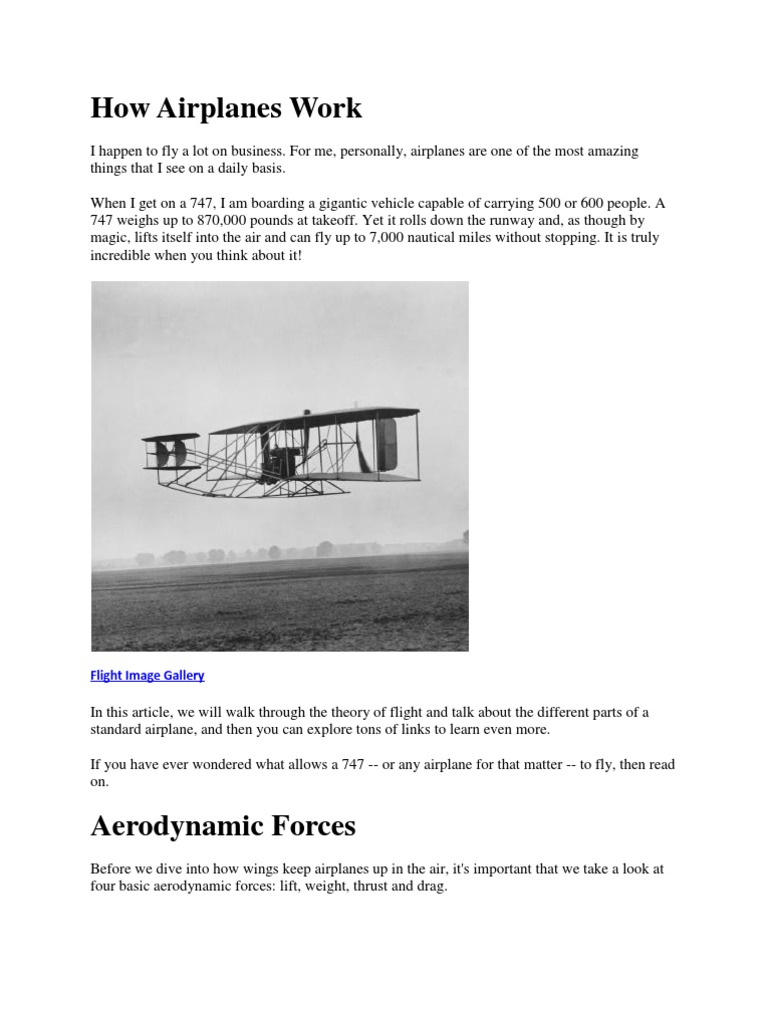 How Airplanes Work | PDF | Lift (Force) | Wing