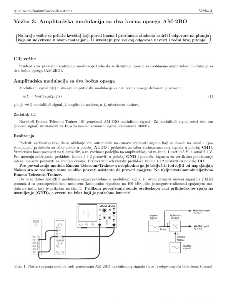 Amplitudska Modulacija Sa Dva Bocna Opsega AM-2BO | PDF
