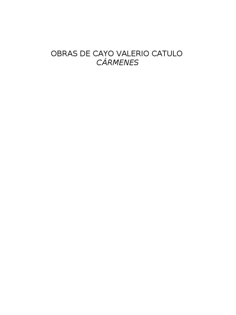 Catulo Cayo, Valerio - Cármenes | PDF | Amor | Poesía