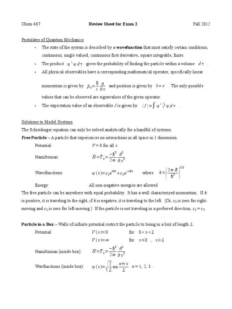 Physical Chemistry Study Guide | PDF | Molecular Orbital | Spectroscopy
