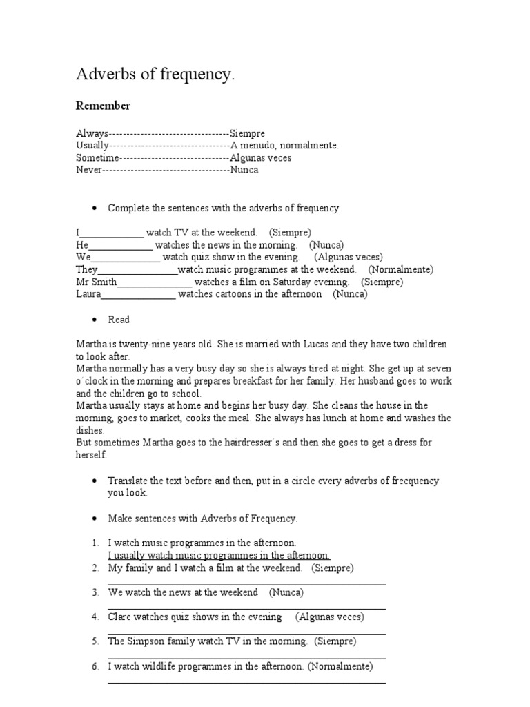 Understanding Adverbs of Frequency | PDF