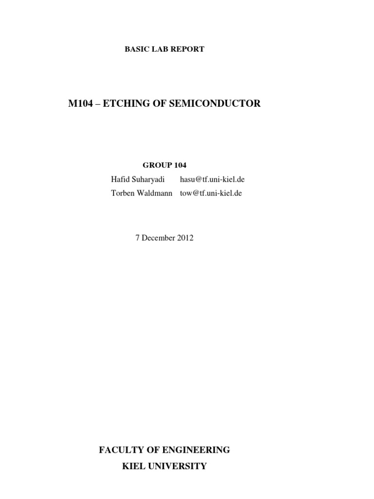 Basic Lab Report | PDF | Silicon | Silicon Dioxide