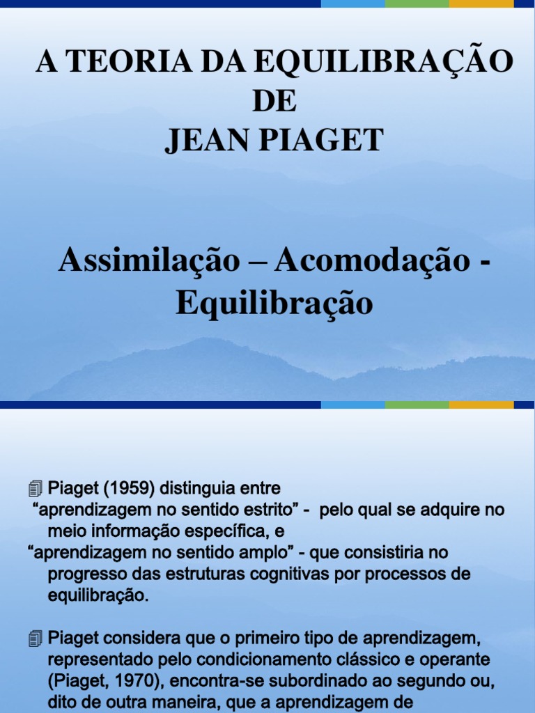 2 Teoria Da Equilibração de Piaget | PDF | Aprendizado | Conhecimento