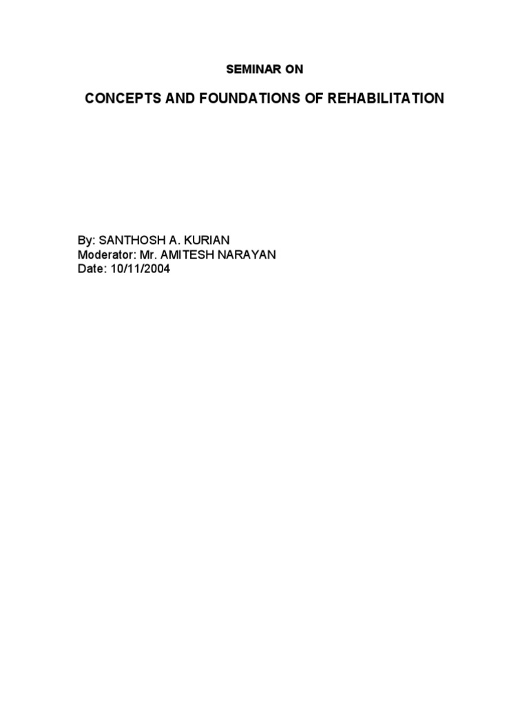 An Overview of Key Concepts and Foundations of Rehabilitation ...