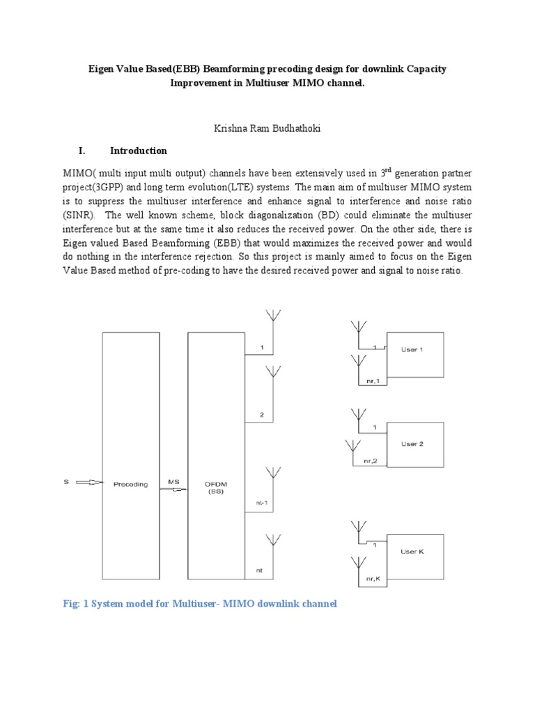 Eigen Value Based (EBB) Beamforming Precoding Design For Downlink ...