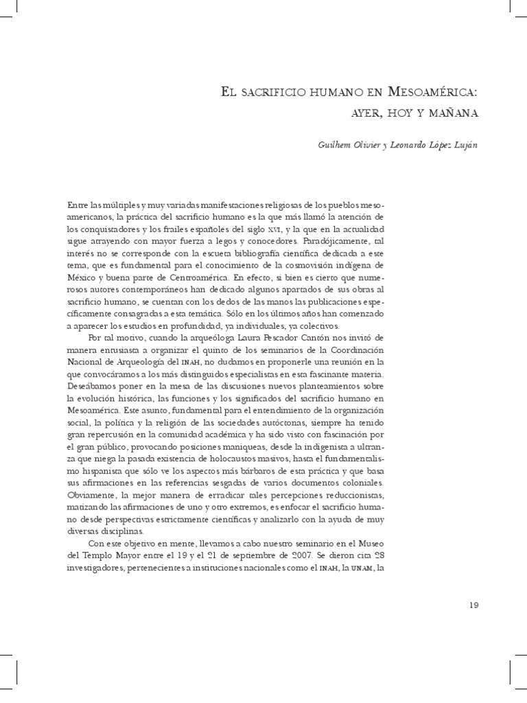 El Sacrificio Humano En Mesoamerica Pdf Mesoamérica Civilización Maya