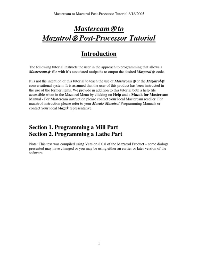Mastercam - Post-Processor Tutorial 1 | PDF | Machine Tool | Menu ...
