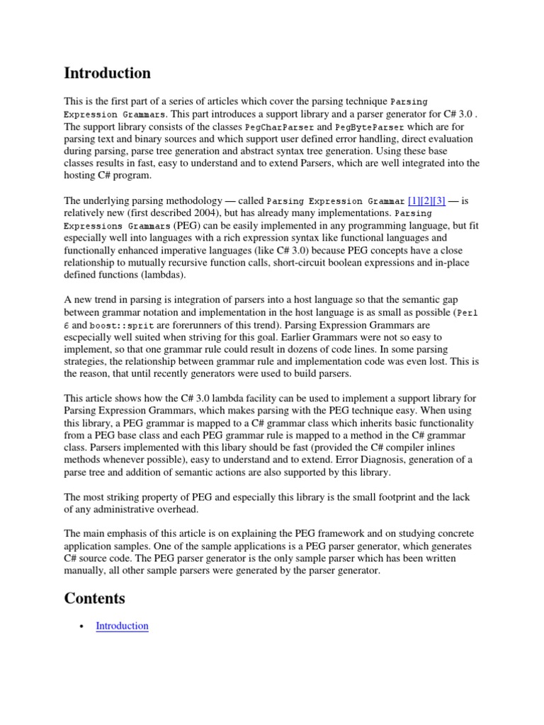 PEG GrammarExplorer | PDF | Parsing | C Sharp (Programming Language)
