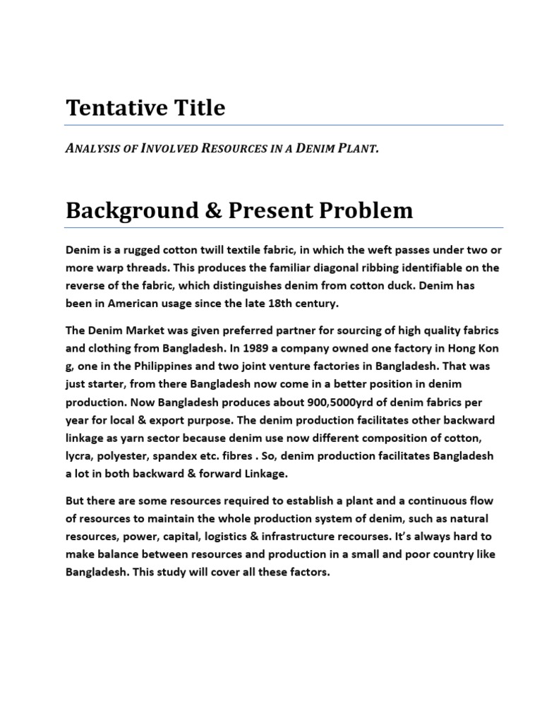 Project Proposal | Textiles | Clothing