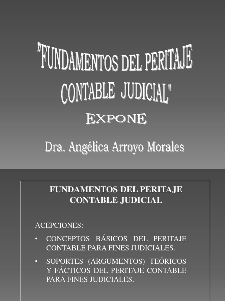 Fundamentos del Peritaje Contable Judicial | PDF | Testigo experto ...
