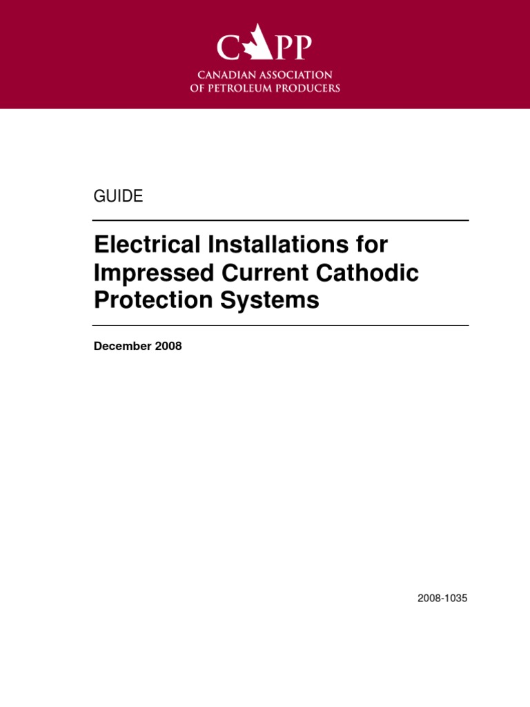 Electrical Installations For Impressed Current Cathodic Protection ...