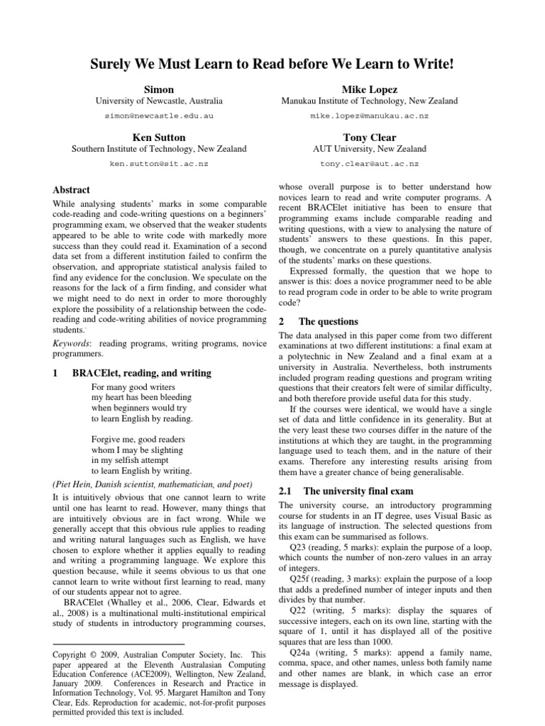 Surely We Must Learn To Read Before We Learn To Write!: Simon Mike ...