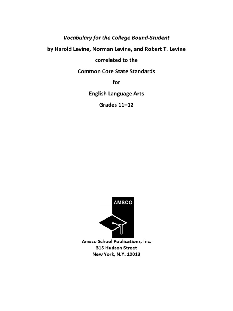 Vocabulary for College-Bound Students | PDF | Word | Vocabulary