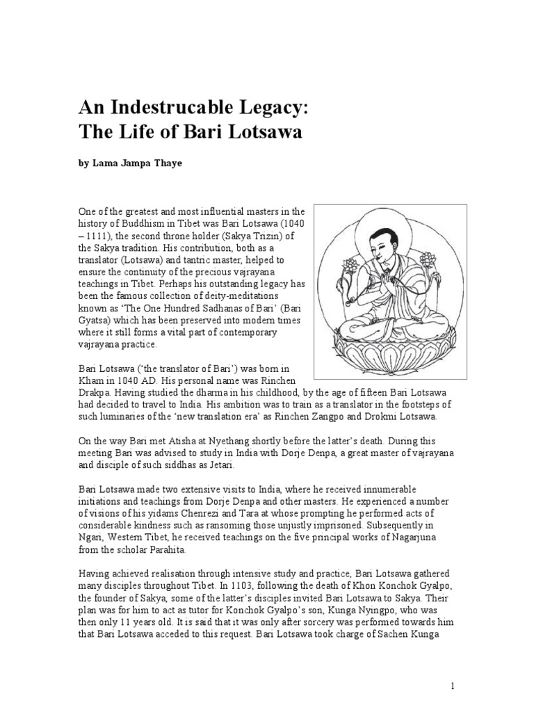 The Life of Bari Lotsawa | PDF | Vajrayana | Indian Religions