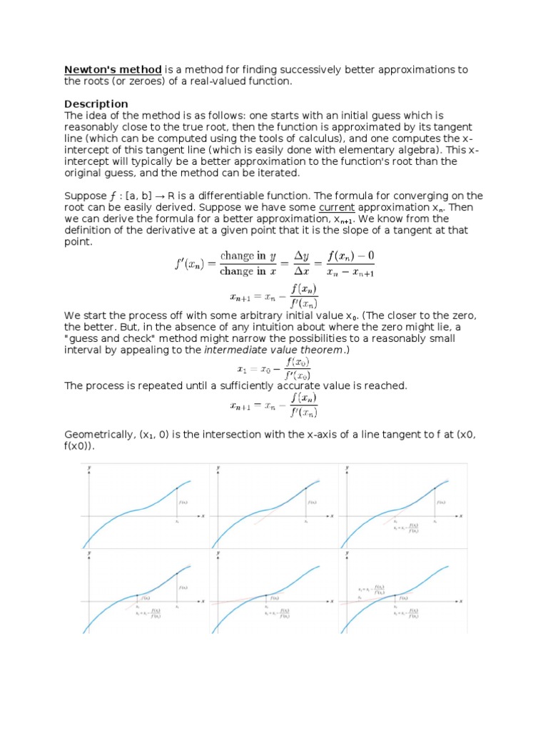 Newton's Method | PDF | Maxima And Minima | Derivative