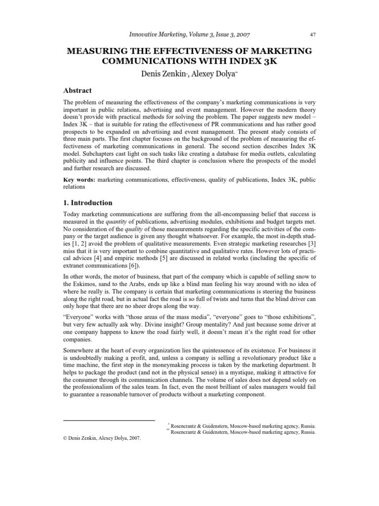 Measuring The Effectiveness of Marketing | PDF | Target Audience ...