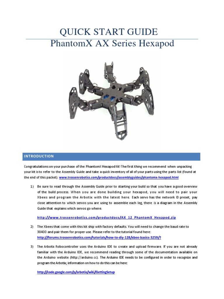PhantomX Manual | PDF | Arduino | Robot