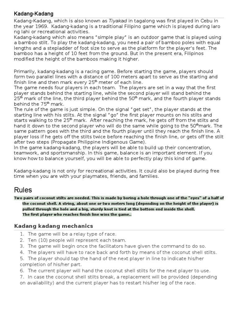 Kadang | PDF | Leisure | Sports