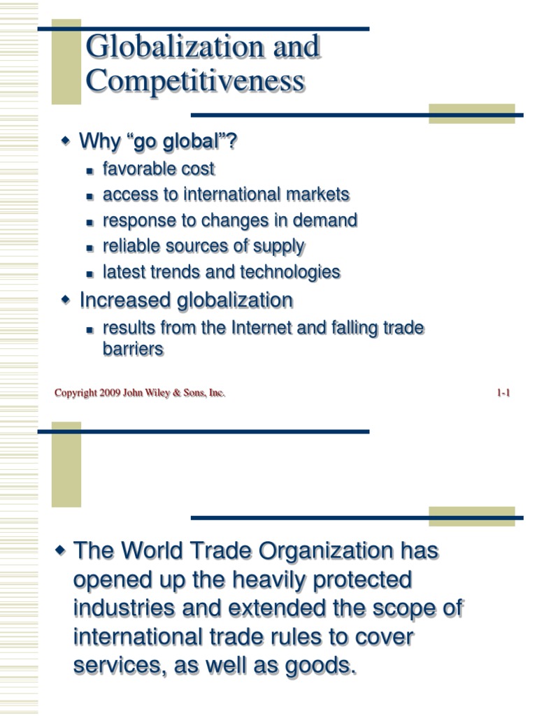 Globalization and Competitiveness: Why "Go Global"? | PDF | Copyright ...