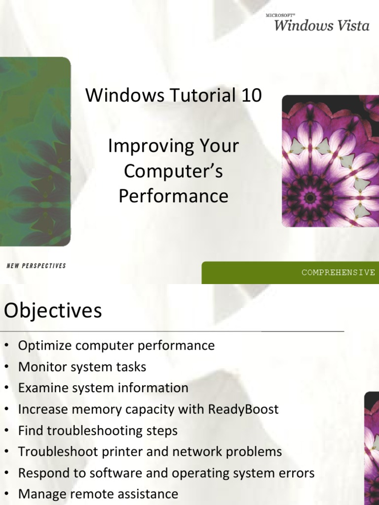 Windows Tutorial 10 Improving Your Computer's Performance ...