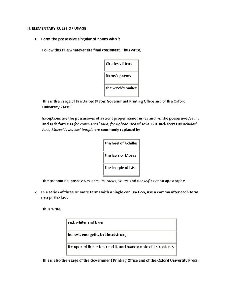 Rules of Usage | PDF | Comma | Sentence (Linguistics)