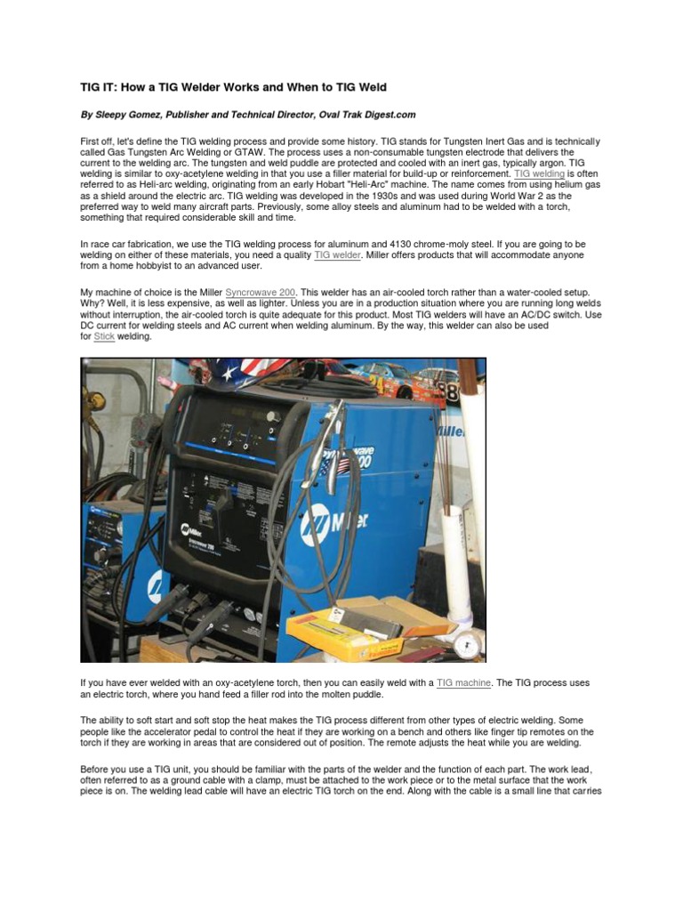 TIG IT: How A TIG Welder Works and When To TIG Weld | PDF | Electric ...