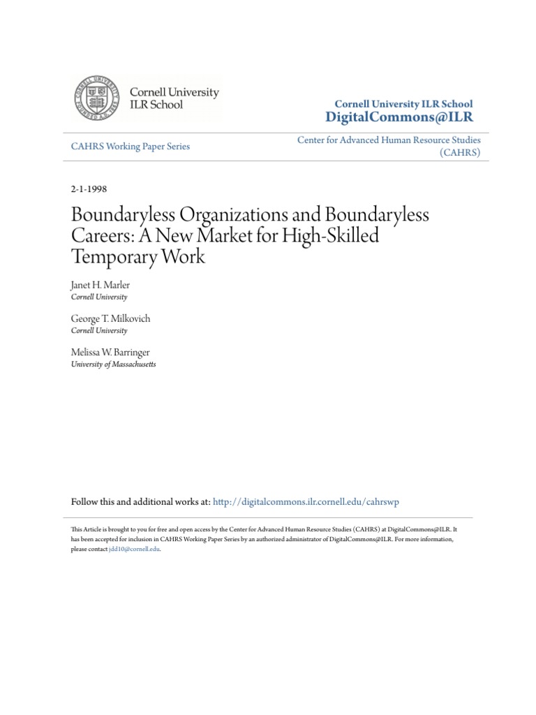 Boundary Less Organizations | Download Free PDF | Temporary Work ...