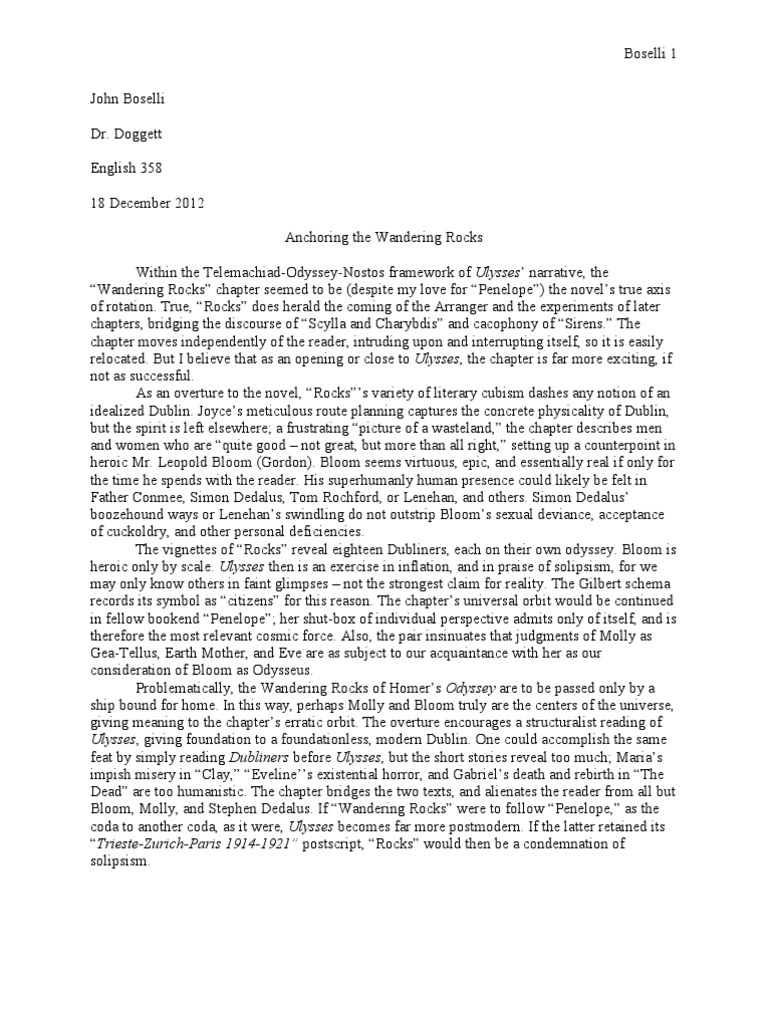 James Joyce - The Wandering Rocks | PDF | Ulysses (Novel) | Odysseus