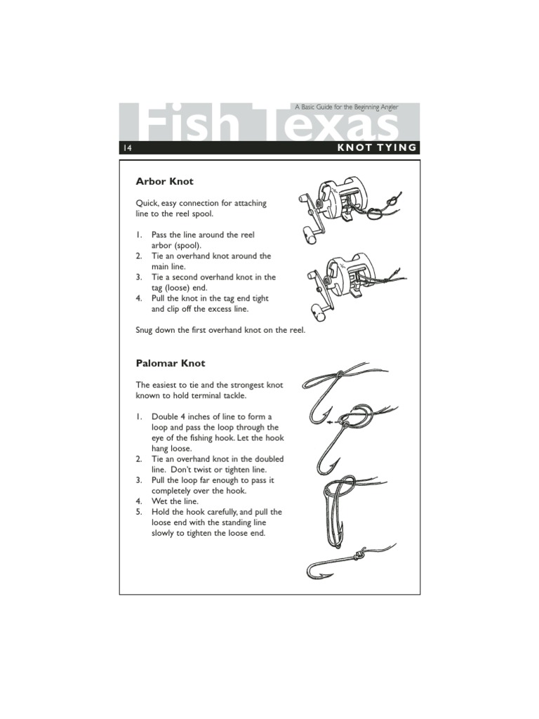 Tying Fishing Knots | PDF | Knot | Fish And Humans