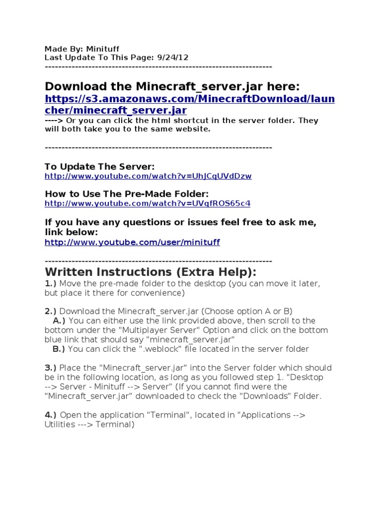 The Minecraft - Server - Jar Here | PDF | Minecraft | Digital Technology