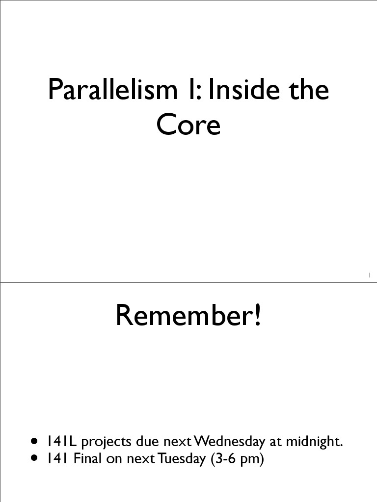 Parallelism I: Inside The Core | PDF | Central Processing Unit | Parallel Computing