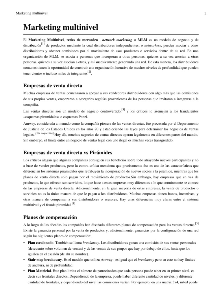Marketing Multinivel | PDF | Comercialización de niveles múltiples ...