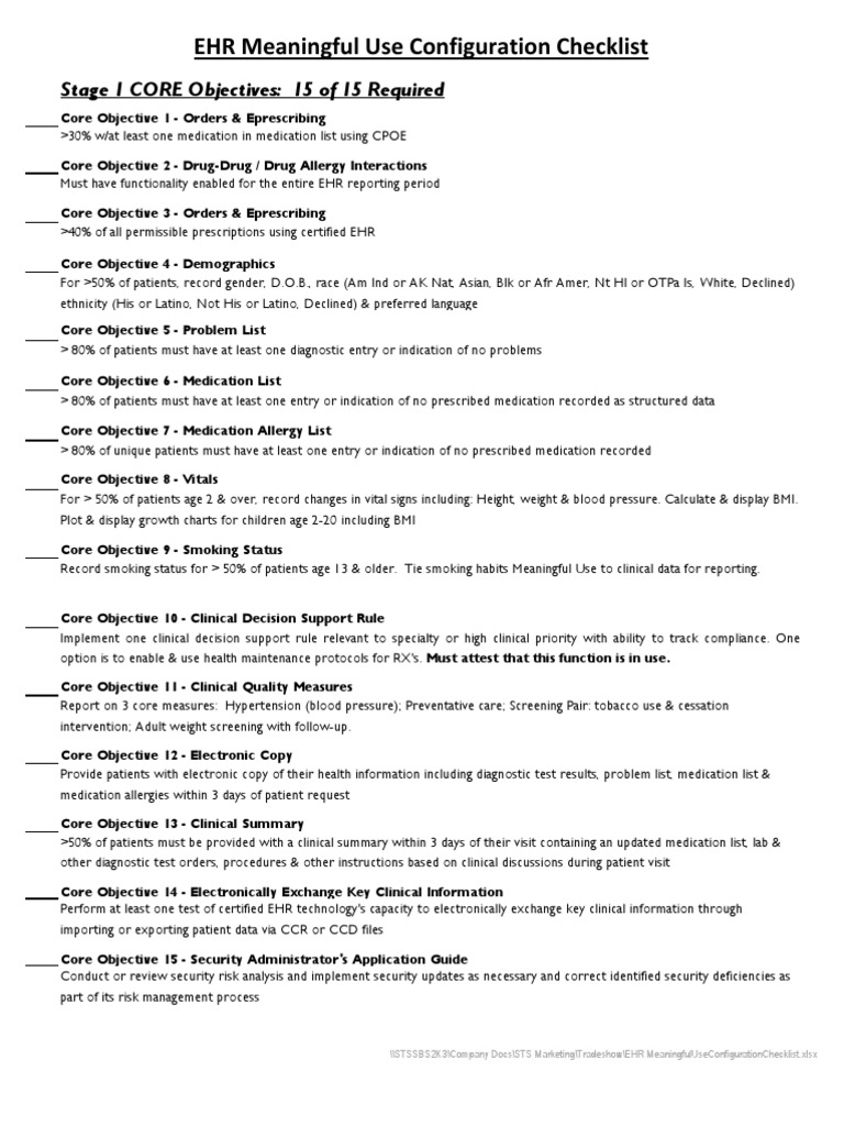 Meaningful Use Core and Menu Requirements | PDF