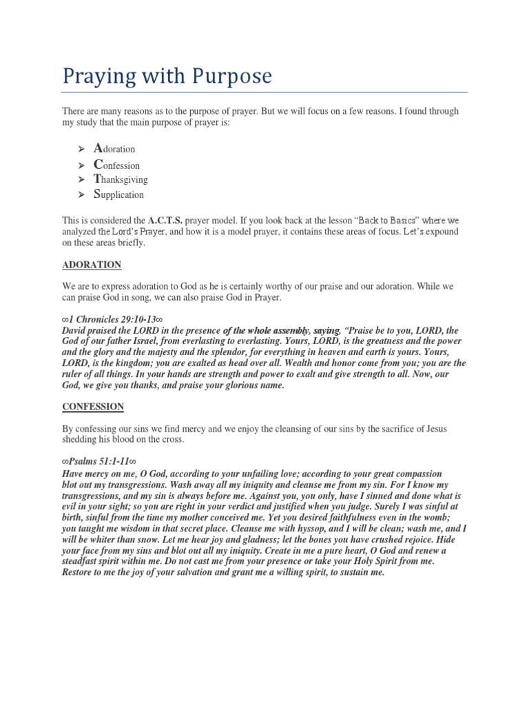 Praying With Purpose | PDF | Prayer | Lord's Prayer
