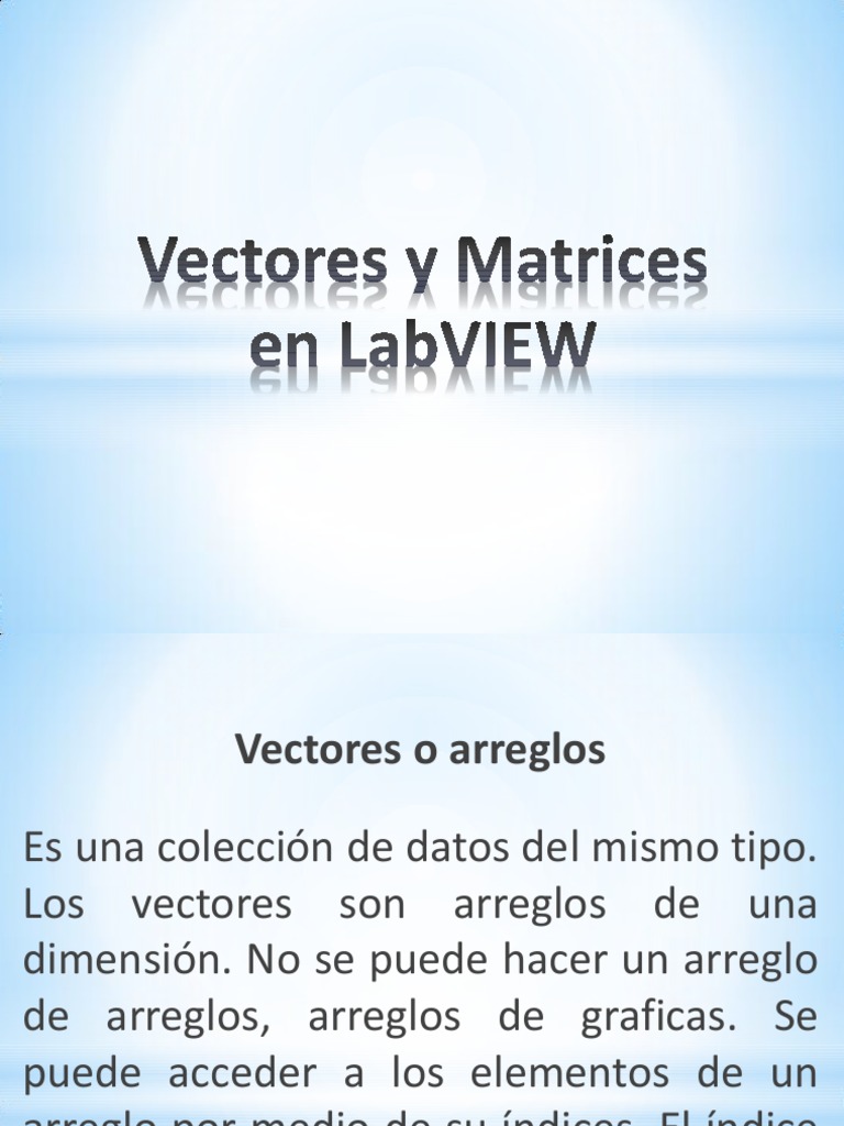 Creación y Uso de Vectores en LabVIEW | PDF