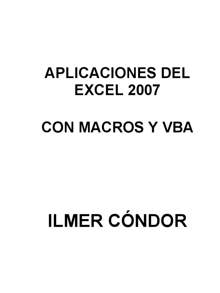 Macros y VBA en Excel 2007 | PDF | Objeto (informática) | Macro (informática)