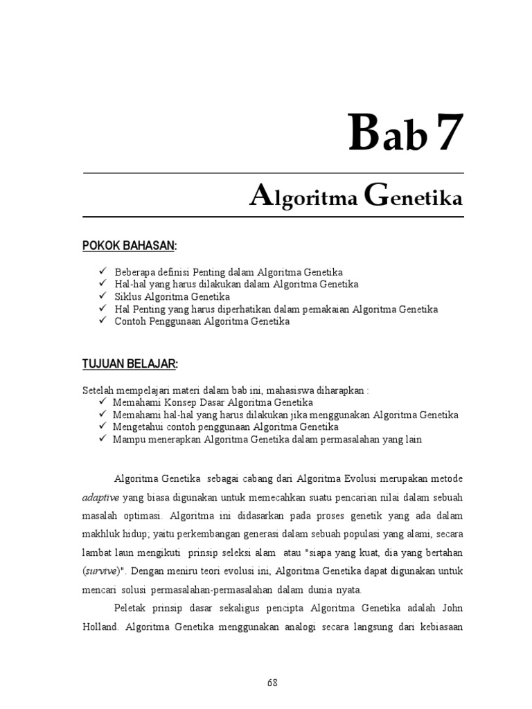 Bab 7 Algoritma Genetika | PDF