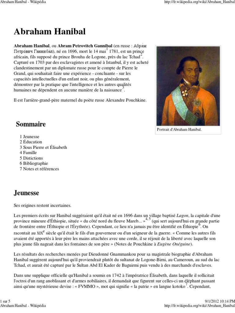 Abraham Hanibal : parcours et héritage | PDF