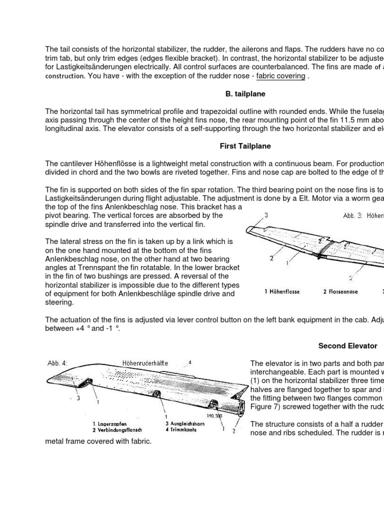 The Tail Consists of The Horizontal Stabilizer | PDF | Empennage ...