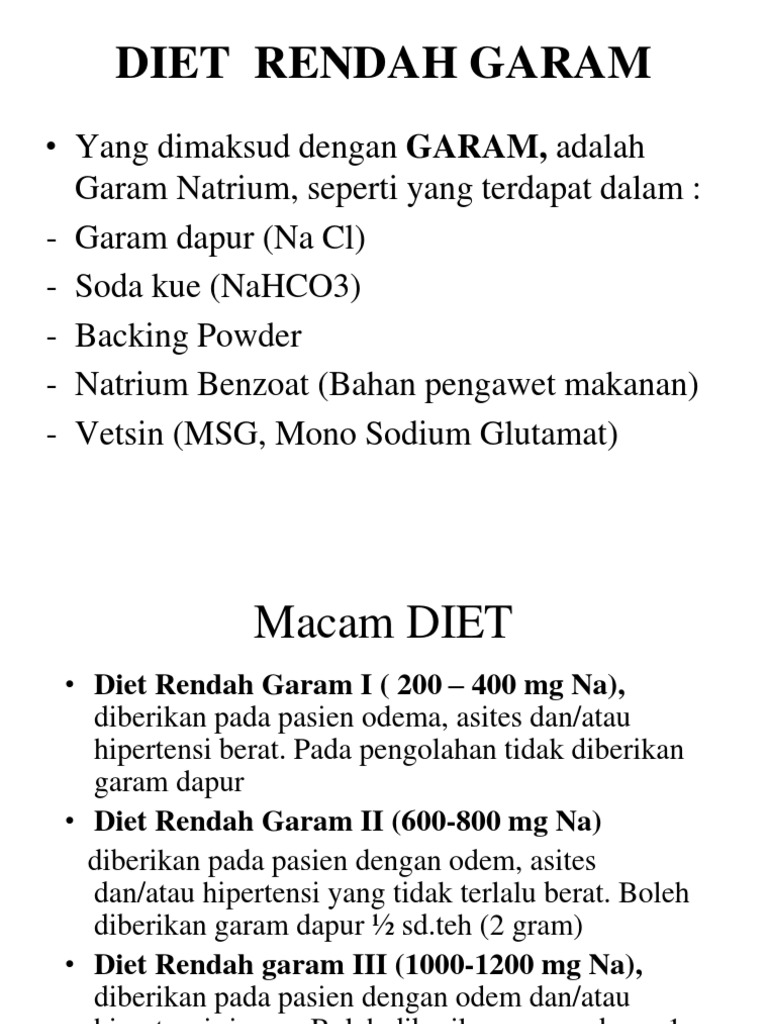Diet Rendah Garam | PDF | Kesehatan Holistik