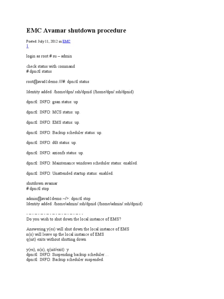 EMC Avamar Command | PDF | Utility Software | Cyberspace