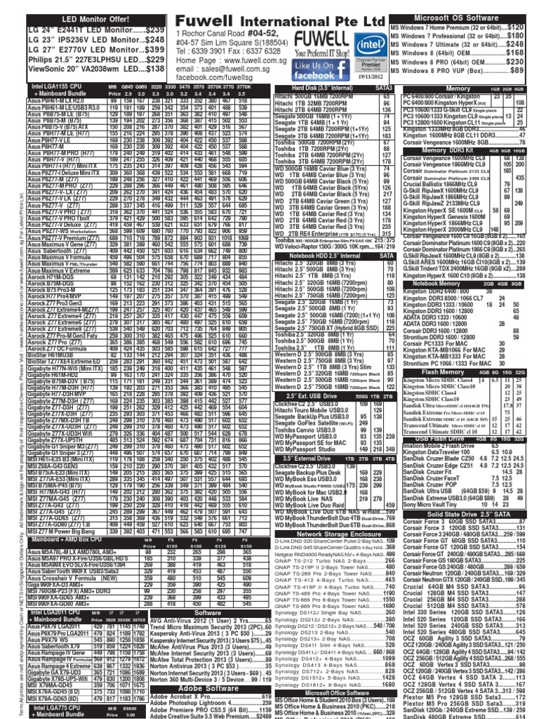 Fuwell Price List | PDF | Headphones | Adobe Creative Suite