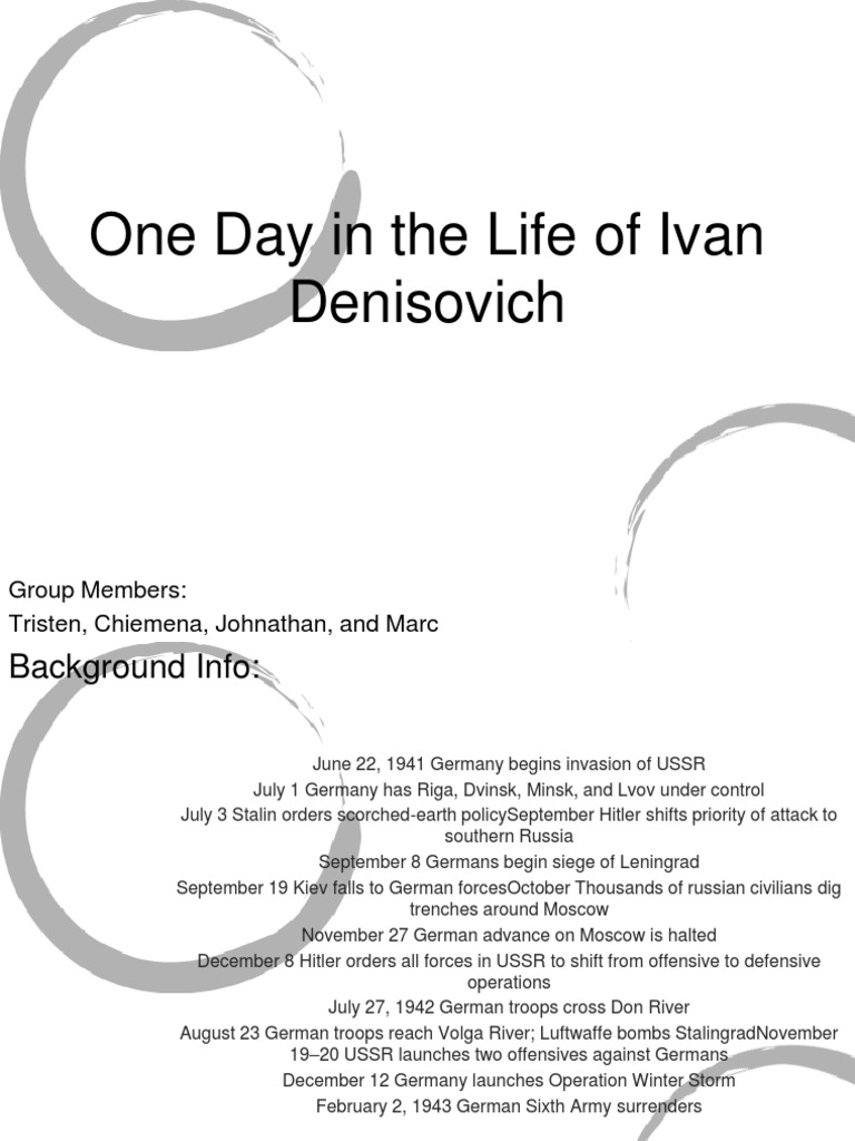 One Day in The Life of Ivan Denisovich Project | PDF | Nazi Germany ...