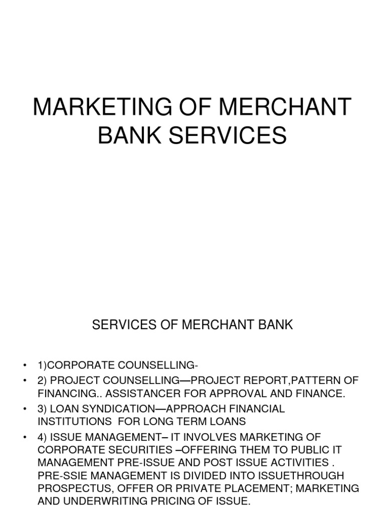 Merchant Banking | PDF