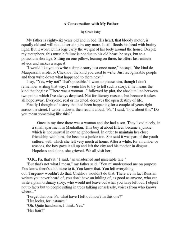 A Conversation With My Father | PDF