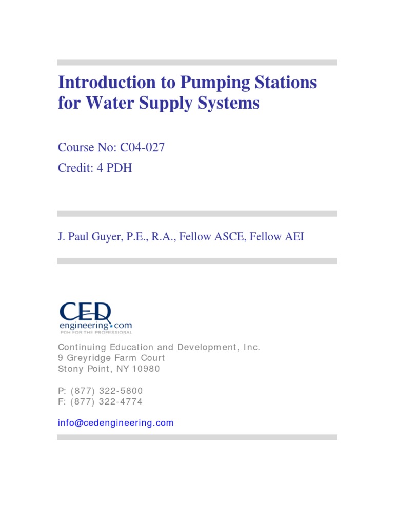Pumping Station Design | PDF | Pump | Valve