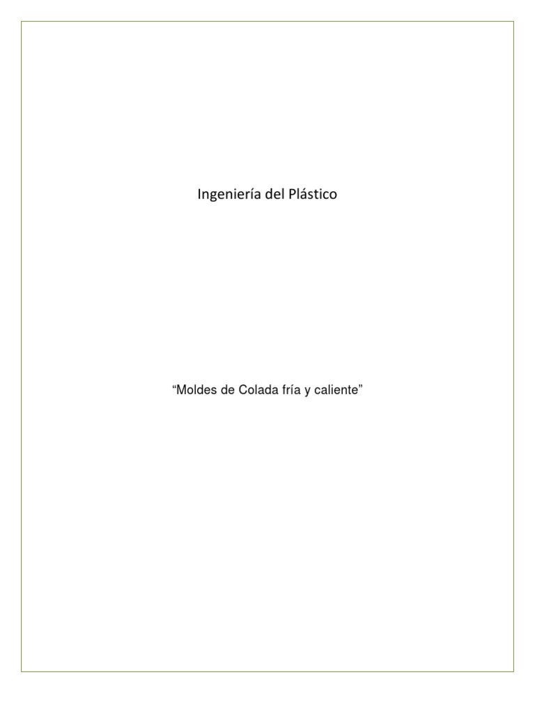 Moldes de Colada Fría y Calient | Descargar gratis PDF | El plastico ...