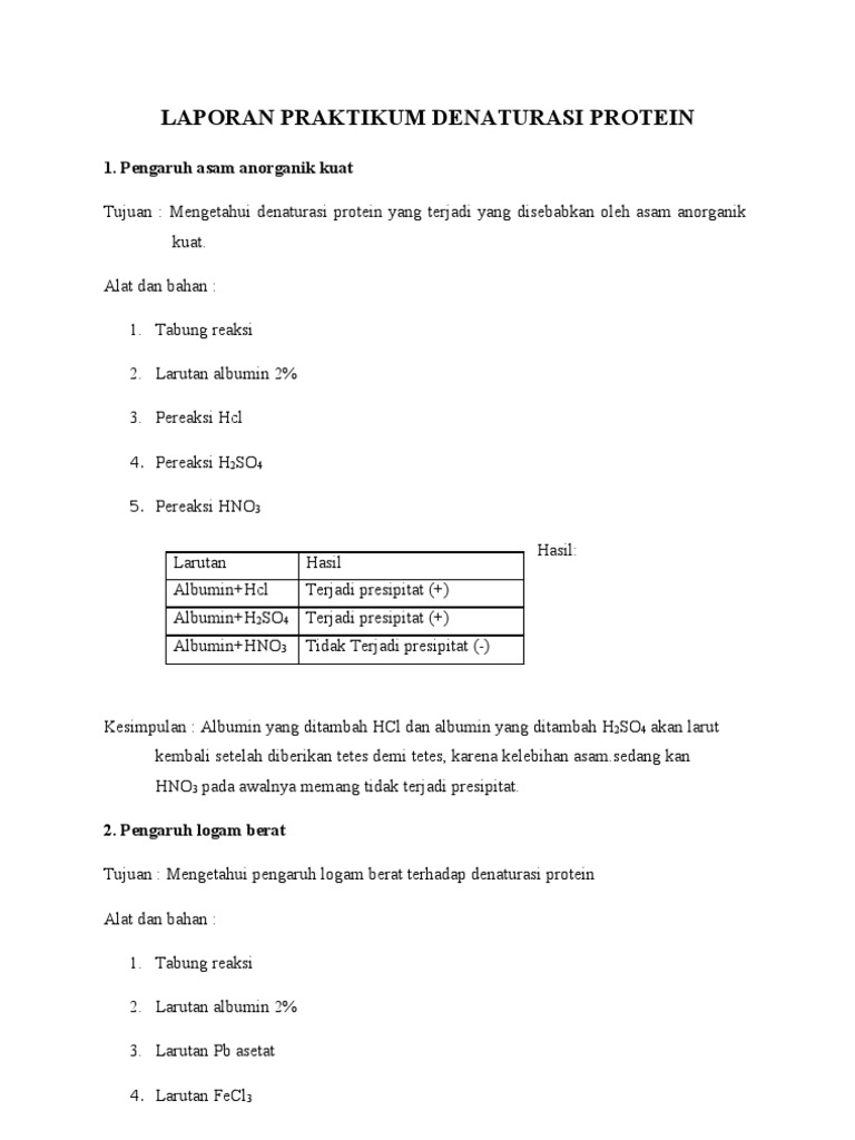Denaturasi Protein | PDF